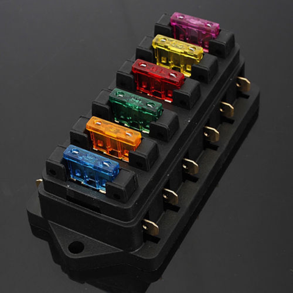 6 Way Fuse Holder Box Car Vehicle Circuit Blade Fuse Box Block With ATO ...