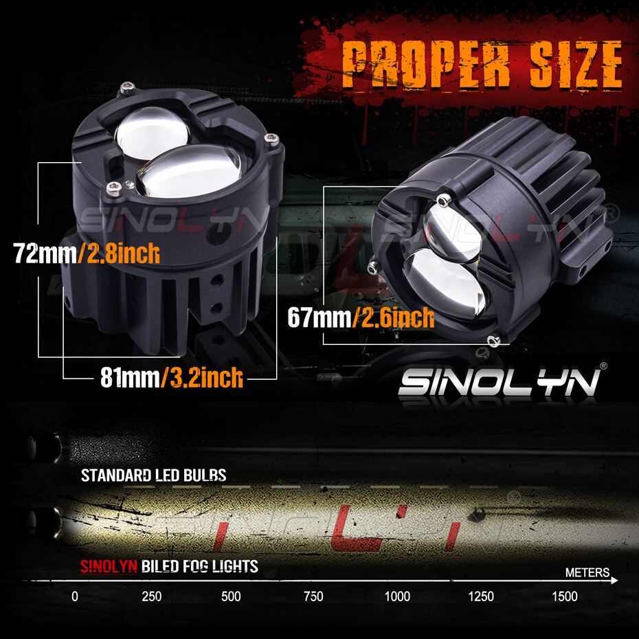 3" Dual Color LED Work Light Bar 140W Super Bright Spot Flood Combo ...