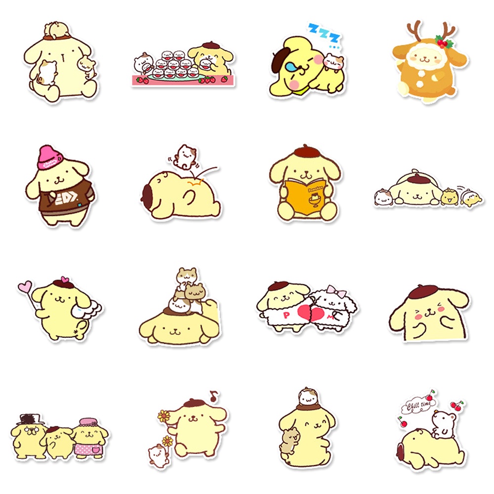 MUYA 50pcs Sanrio Pom Pom Purin Stickers Waterproof Cartoon Vinyl ...