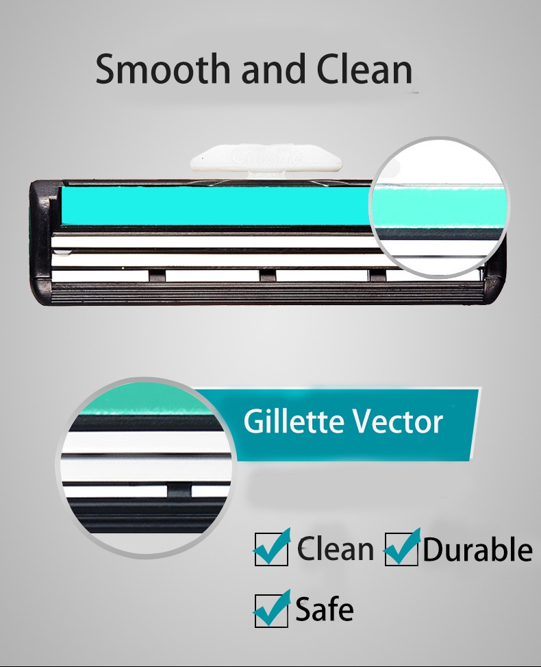 Gillette Vector Razor Blades Gillette 2 Layer Blades Skinguard ...