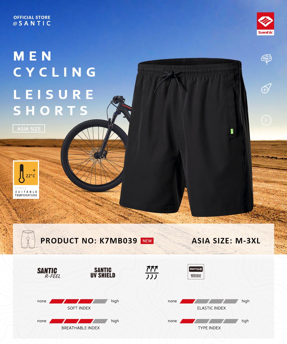 Santic Men Cycling Shorts Breathable Quick-Dry Mtb Road Bicycle Outdoor ...