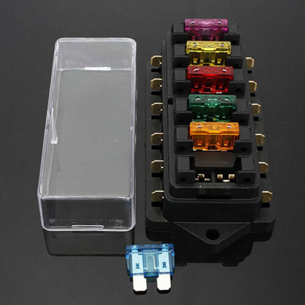 6 Way Fuse Holder Box Car Vehicle Circuit Blade Fuse Box Block With ATO ...