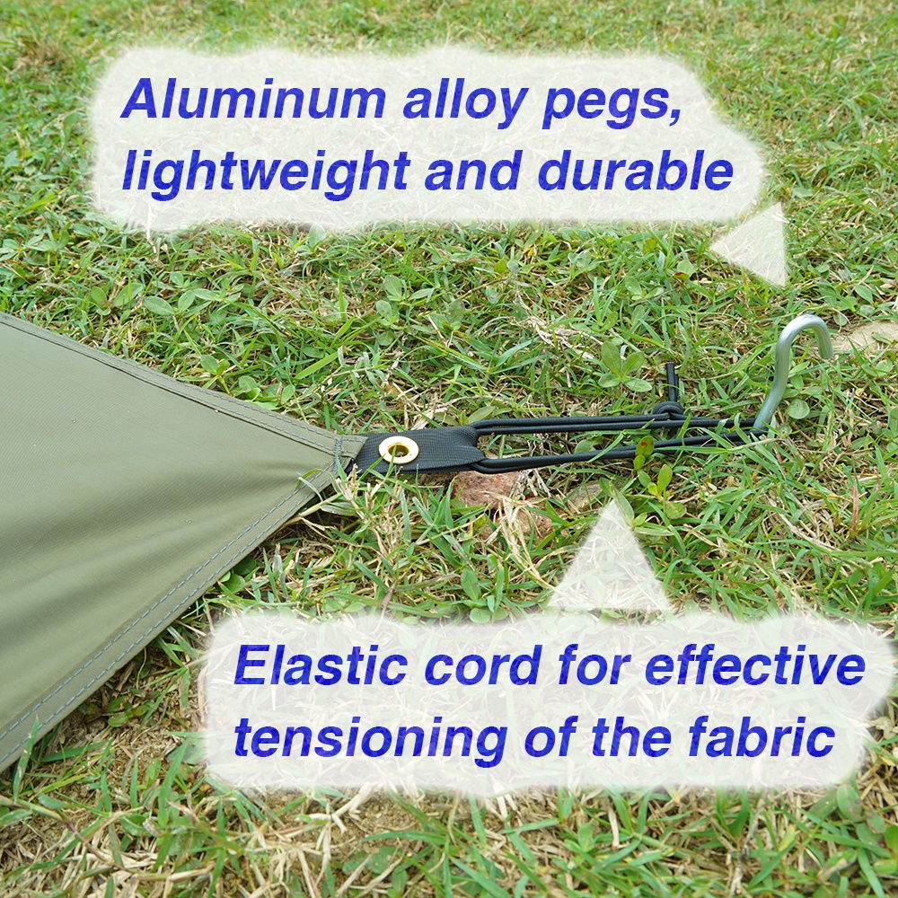2.2x2.2m Camping Mat Tactical Awning Mat Army Green Tent Tarp ...