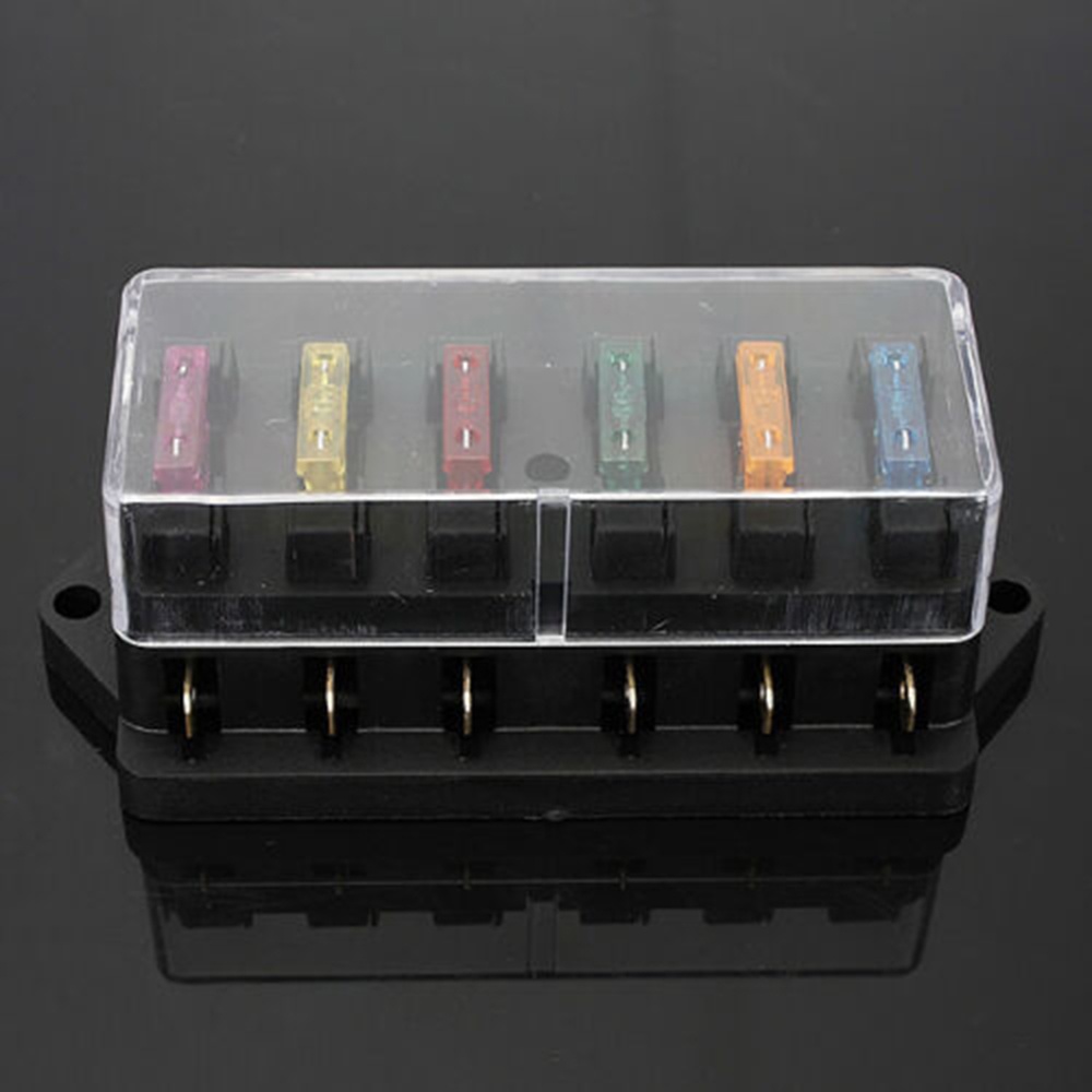 6 Way Fuse Holder Box Car Vehicle Circuit Blade Fuse Box Block With ATO ...