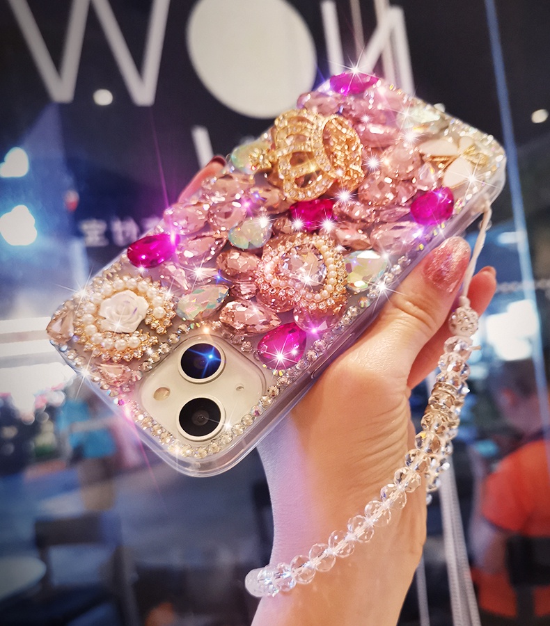 Luxury 3D Crown Cord Bling Diamond Phone Case For iPhone 16 15 14 13 12 ...