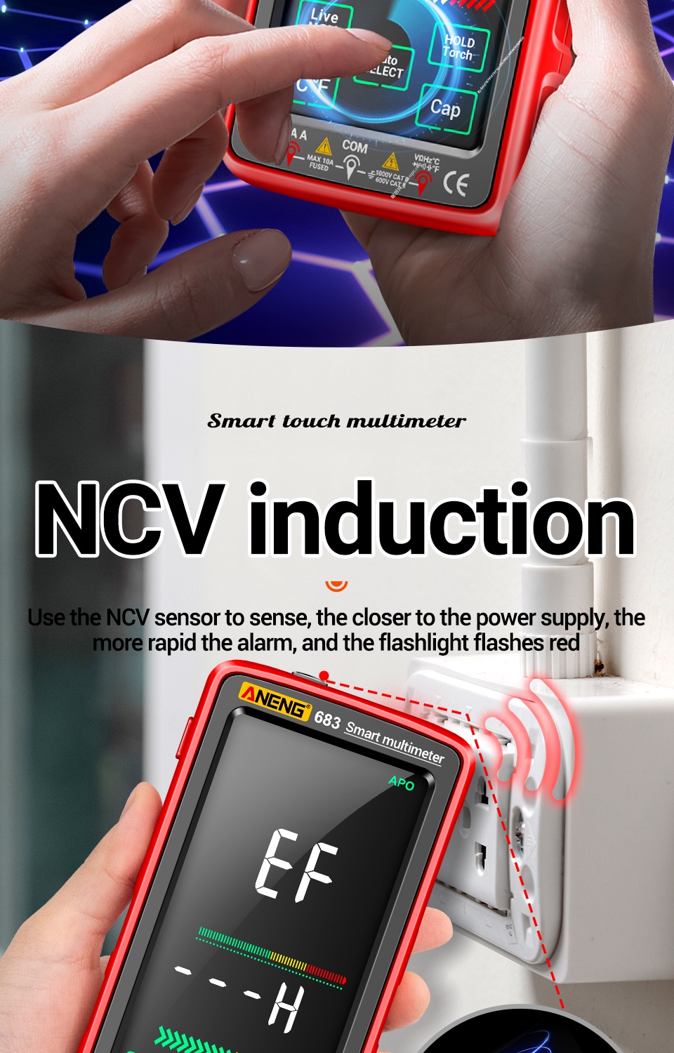 Aneng 683 6000 Counts Profesional Multimeter Ac/Dc Voltage Test Current ...