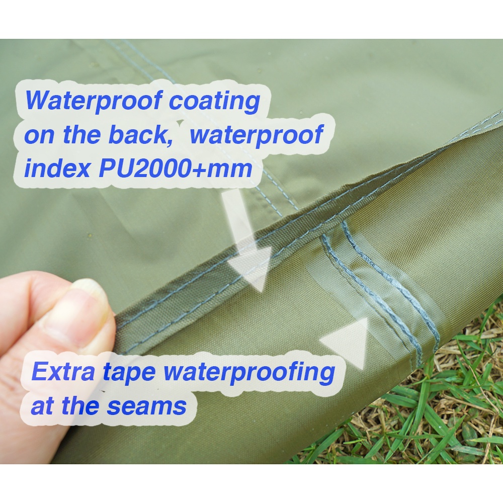 2.2x2.2m Camping Mat Tactical Awning Mat Army Green Tent Tarp ...