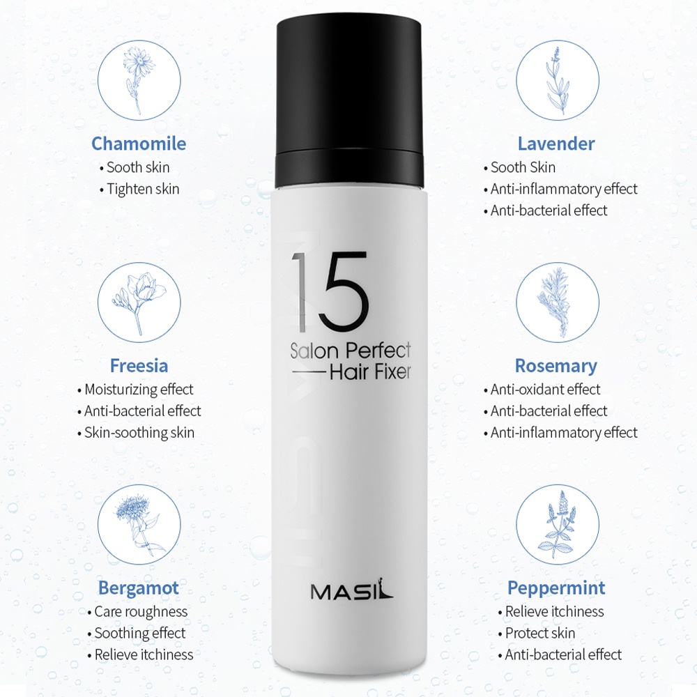 Masil 15 Salon Perfect Hair Fixer 5.07 floz Spray Bottles Mist Korean ...