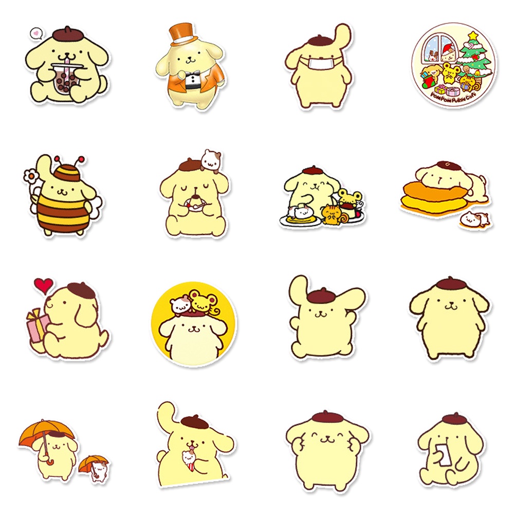 MUYA 50pcs Sanrio Pom Pom Purin Stickers Waterproof Cartoon Vinyl ...
