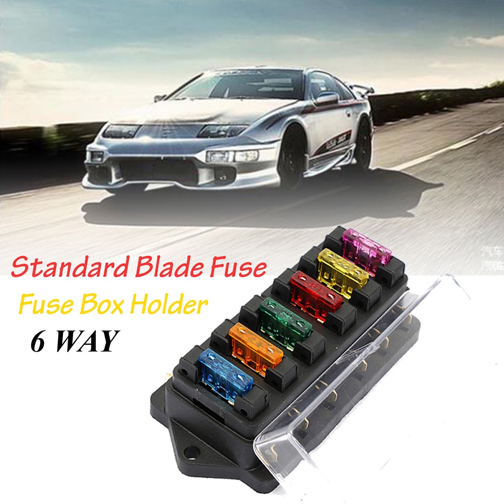 6 Way Fuse Holder Box Car Vehicle Circuit Blade Fuse Box Block With ATO ...