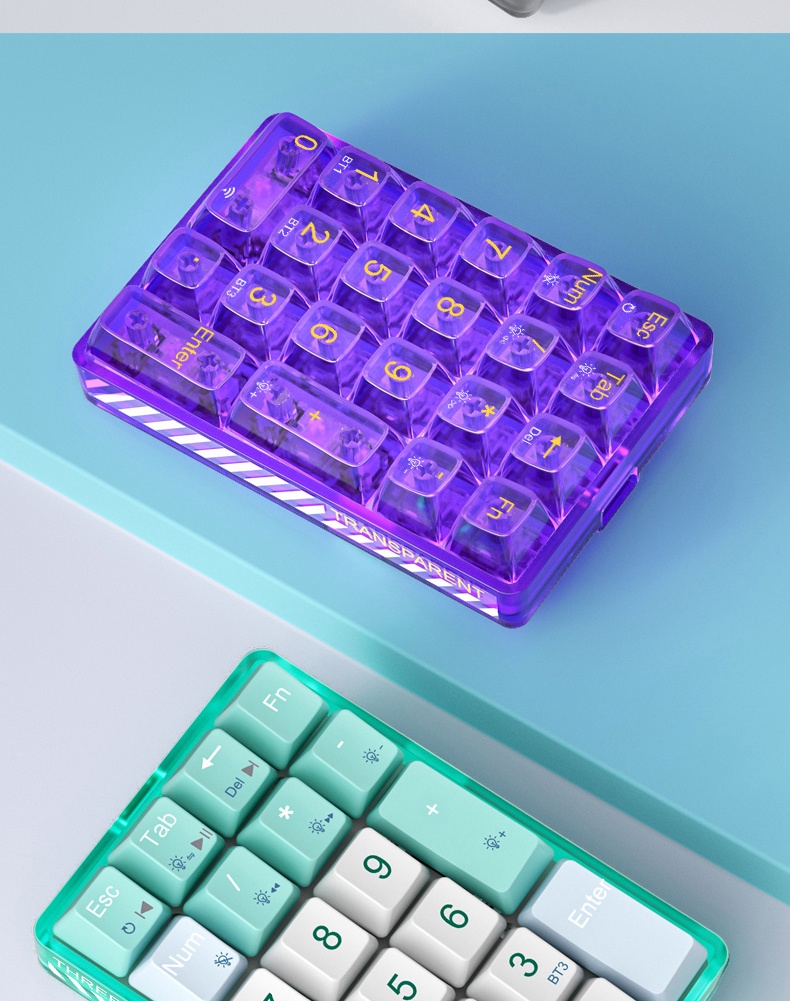 AULA F21 Mini Digital Hotswappable Mechanical Keyboard 21 Key Bluetooth ...