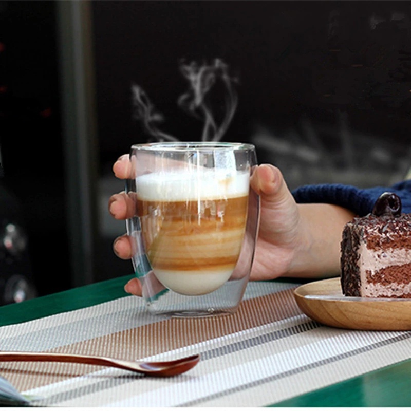 APPKER Double Wall Glass Cup Heat-Resistant Transparent Glasses With ...