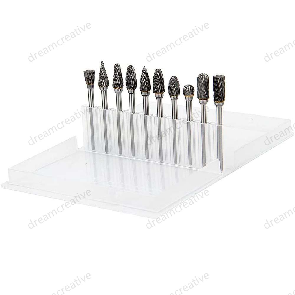 10pcs 3x6mm Tungsten Carbide Burr Set Milling Cutter Rotary Burr Tool ...