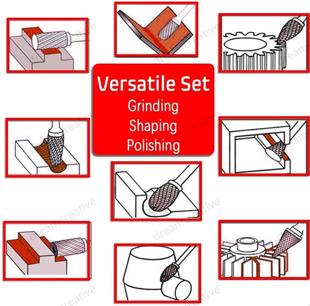 10pcs 3x6mm Tungsten Carbide Burr Set Milling Cutter Rotary Burr Tool ...