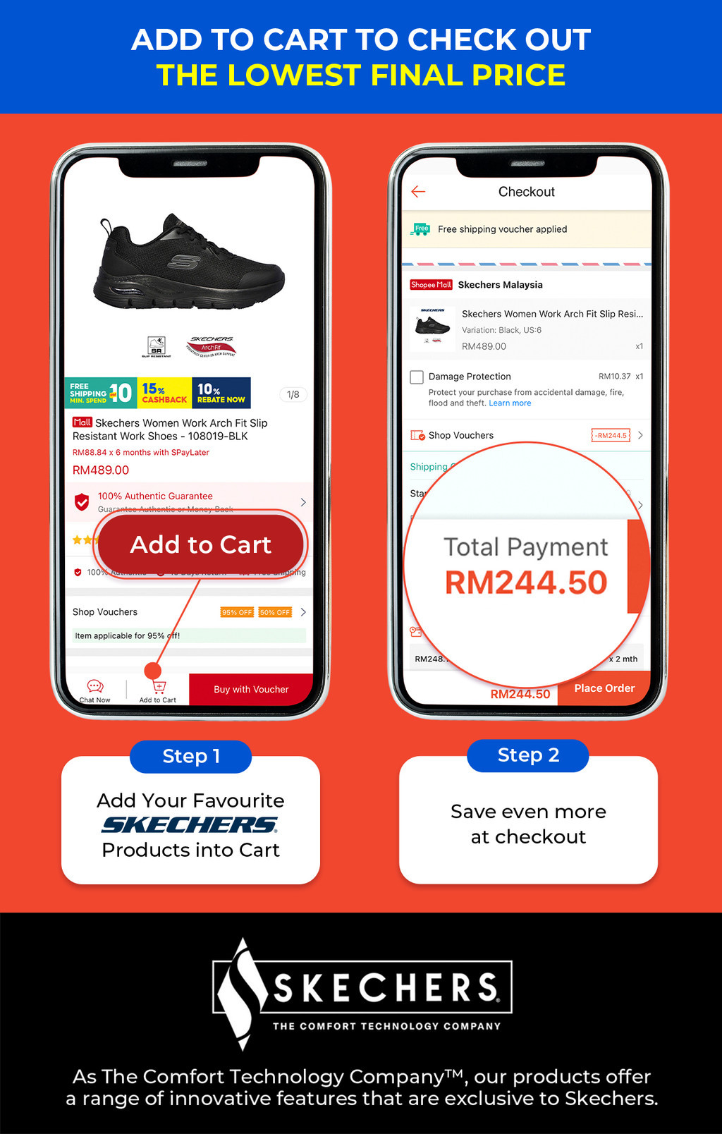 Skechers Men GOwalk Max Walking Shoes - 216236-TPE Air-Cooled Goga Mat ...