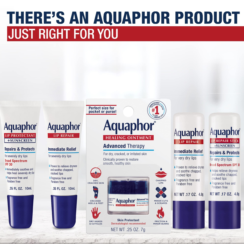 Aquaphor, Lip Protectant + Sunscreen Broad Spectrum, SPF 30 (10ml ...