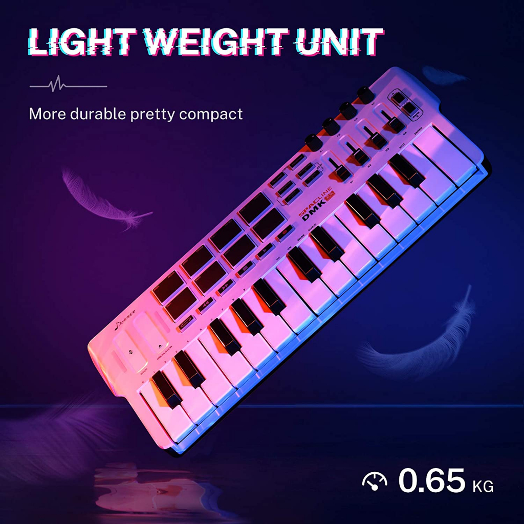 Donner Midi Keyboard Controller Dmk25 Portable Midi With 25 Responsive Keys 8 Great Tactile