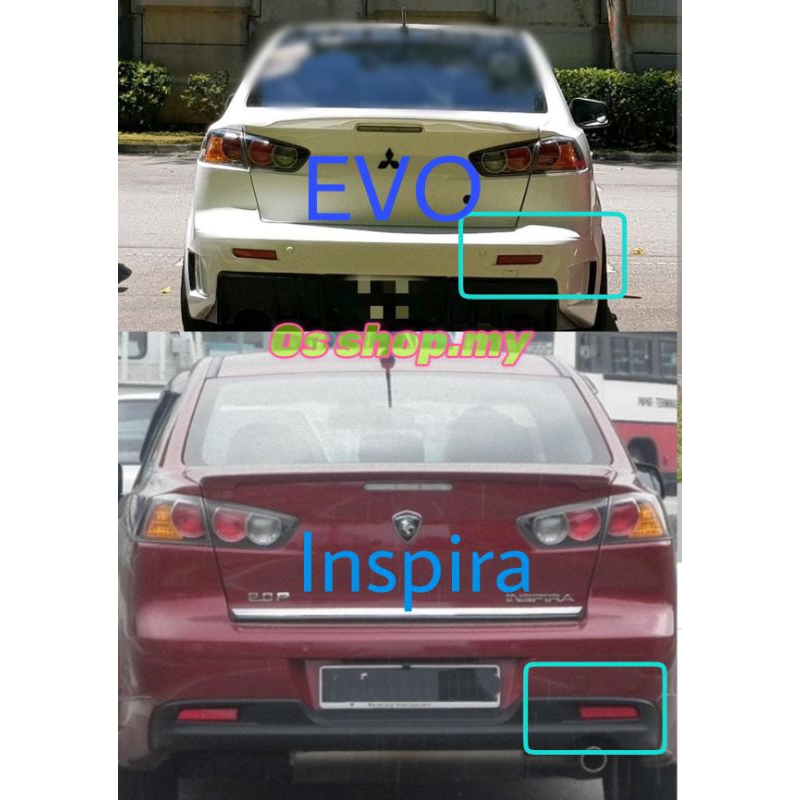 Proton INSPIRA Mitsubishi lancer evo 10 rear bumper red Reflector ...