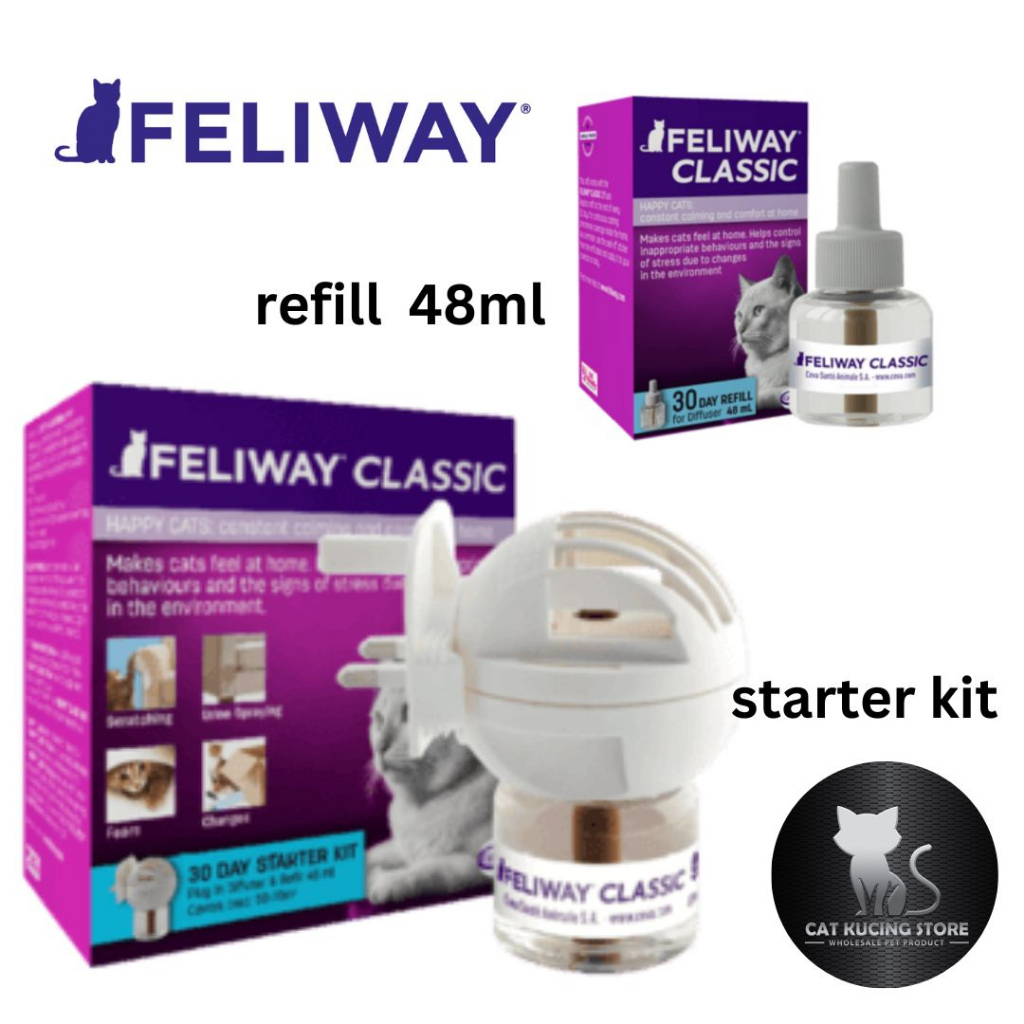Feliway Classic Diffuser + Refill Kit For Cats - 30 Days Starter Kit ...