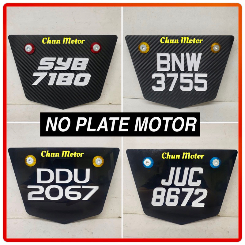 Nombor Plat/Number Plate V Shape Motorcycle YSUKU with Allen Key Nut ...
