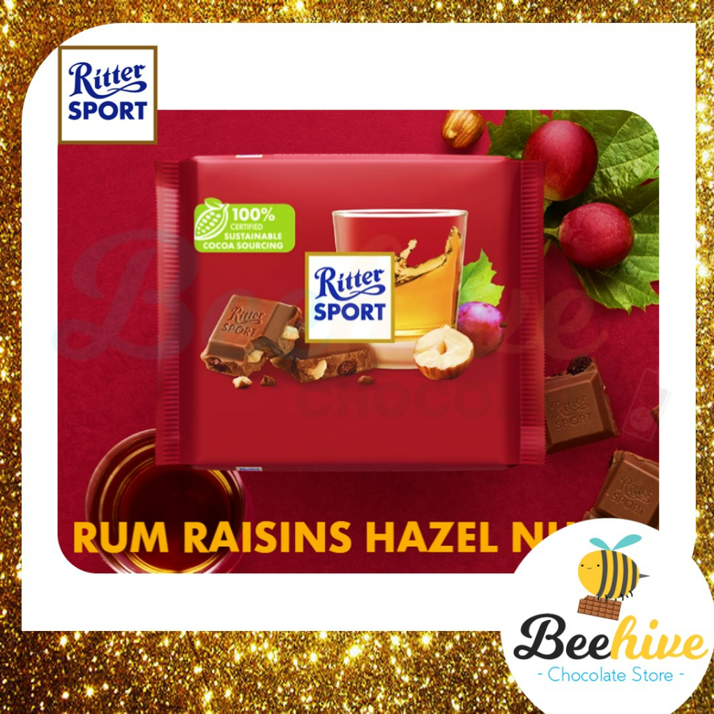 Ritter Sport Rum & Raisin Hazelnuts 100g (Non-Halal) [Exp: 19 Aug 2024 ...