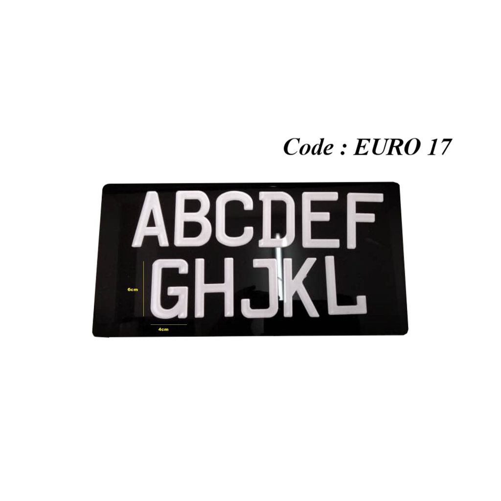 (Code: EURO 17) Euro Design Nombor Plate Kereta 3D Krystal / 3D Crystal ...