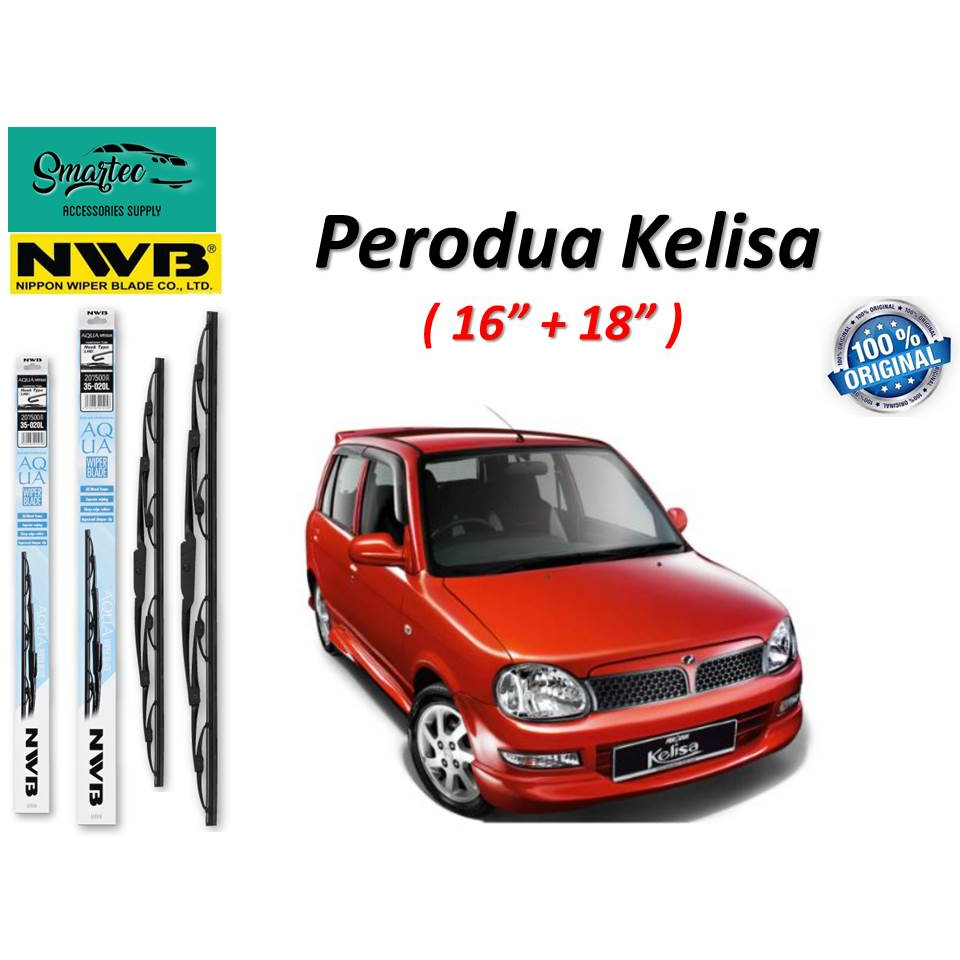NWB Aqua Graphite Wiper Blade For Perodua Kelisa ( 16" + 18" ) | Shopee Philippines