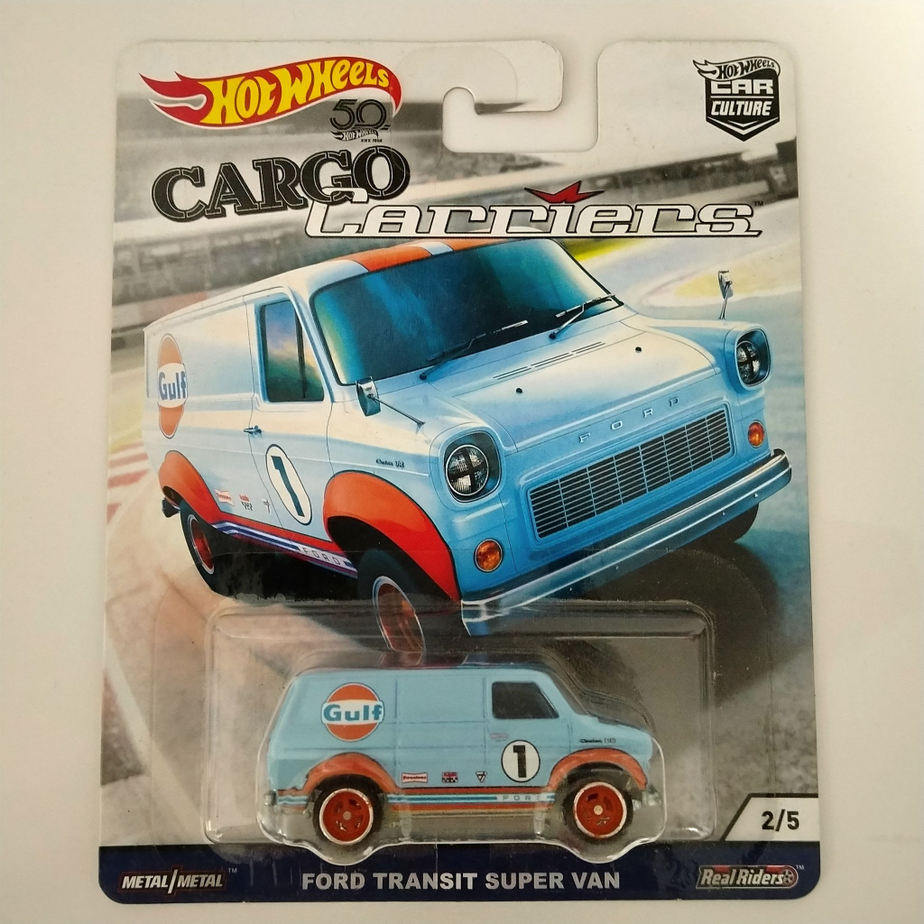Hot Wheels Ford Transit Super Van ( Gulf - cargo carriers ) | Shopee ...