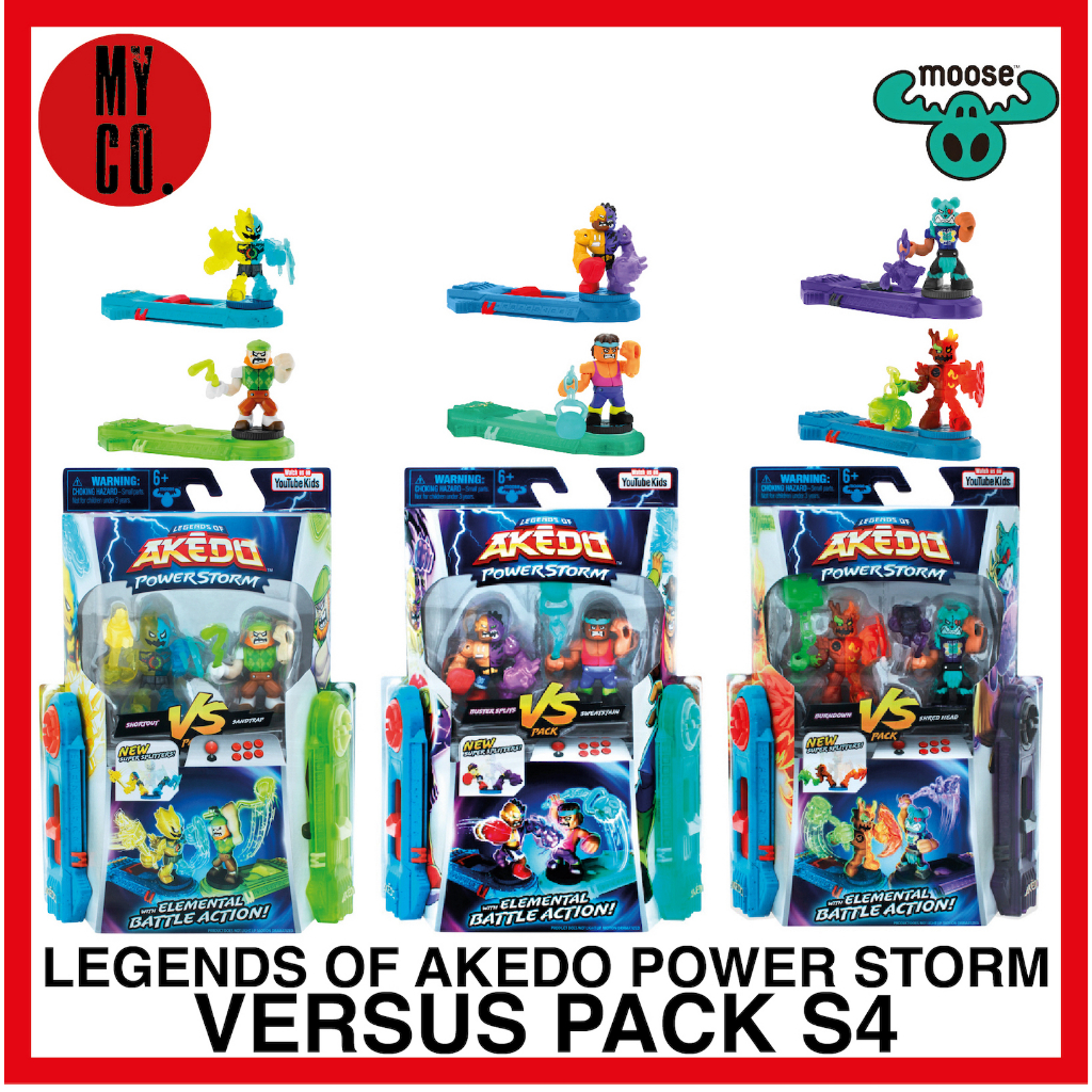 LEGENDS OF AKEDO POWER STORM S4 VERSUS PACK MOOSE TOYS BURNDOWN SHRED ...
