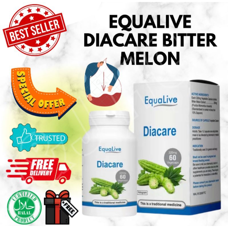 Equalive Diacare Bitter Melon Capsule (30/60 Vegecaps) | Shopee Philippines