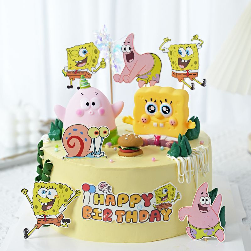 EE CC kek hiasan Spongebob Toy Cake Topper 海绵宝宝 蛋糕装饰品 | Shopee Philippines