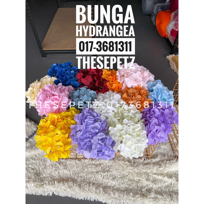 Bunga Hydrangea Flower Gred A Fake Flower Wedding Flower Decoration ...