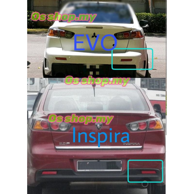 Proton INSPIRA Mitsubishi lancer evo 10 rear bumper red Reflector ...