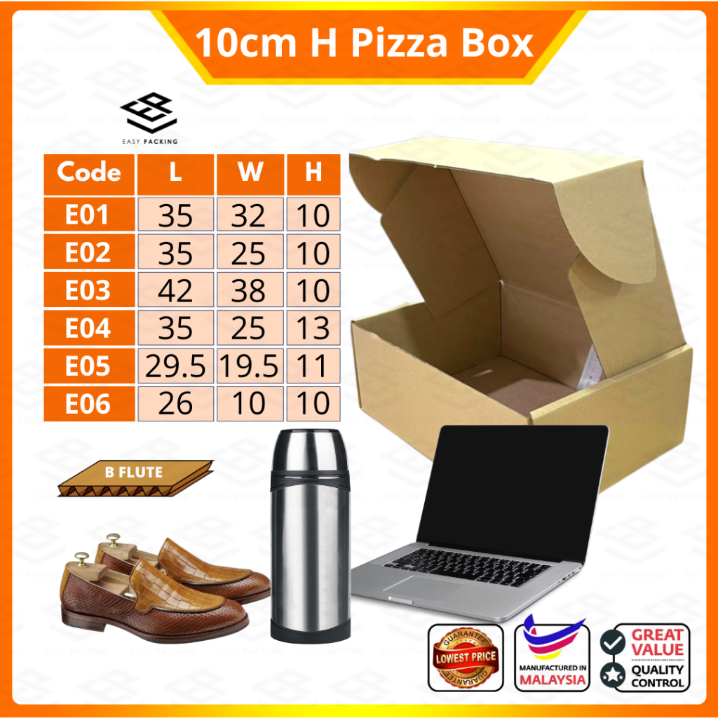 10/13cm( H )THERMOS Box Shoes Box Pizza Box Packaging Box Mailer Box Kotak Carton box Packing ...