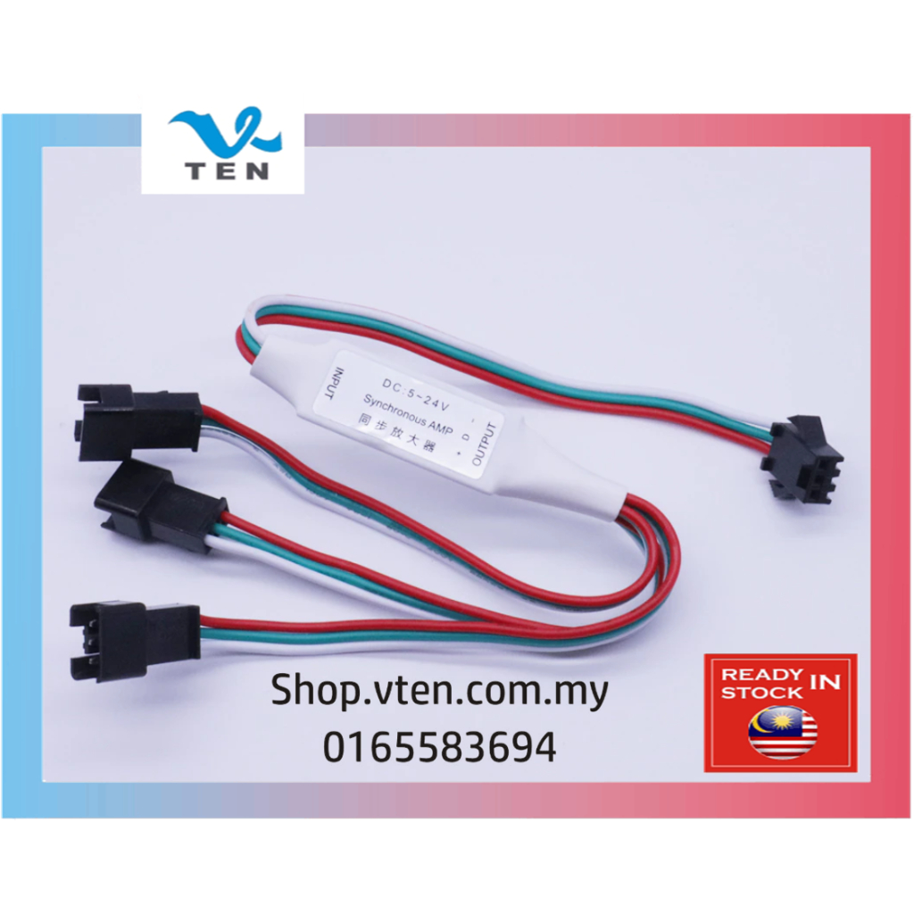 DC 5-24V LED Controller Splitter 1 to 3 Synchronous AMP For WS2811 ...