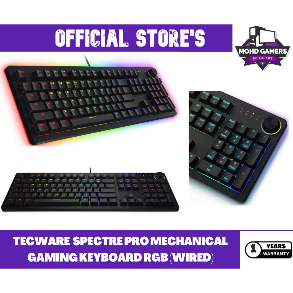 TECWARE SPECTRE PRO RGB BACKLIT MECHANICAL KEYBOARD (WIRED) | Shopee ...