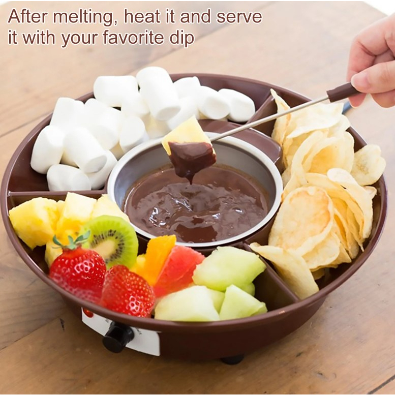 Electric Chocolate Fondue Maker Fruit Cheese Fondue Deluxe Party Hotpot ...