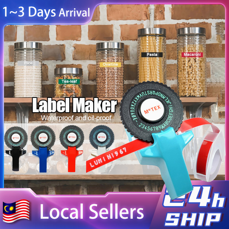 Multicolor Manual Label Maker Sticker Nama Dymo 3D Embossing Sticker ...