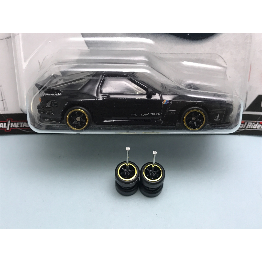 Z51- Tayar getah 1:64 Hot wheels - TE37 Black 8mm, Long / Extra Long ...