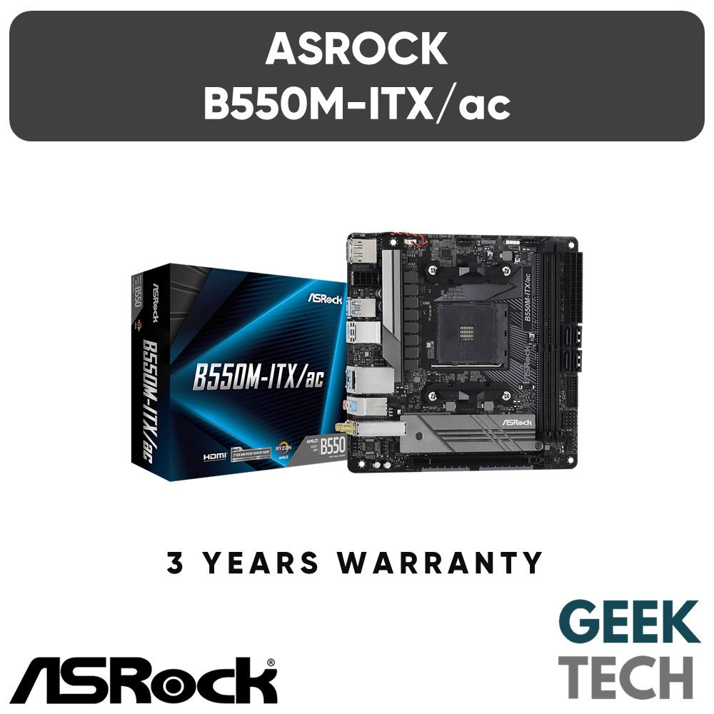 ASRock B550M-ITX/ac Mini ITX Motherboard - Supports AMD RyzenTM 3000 ...