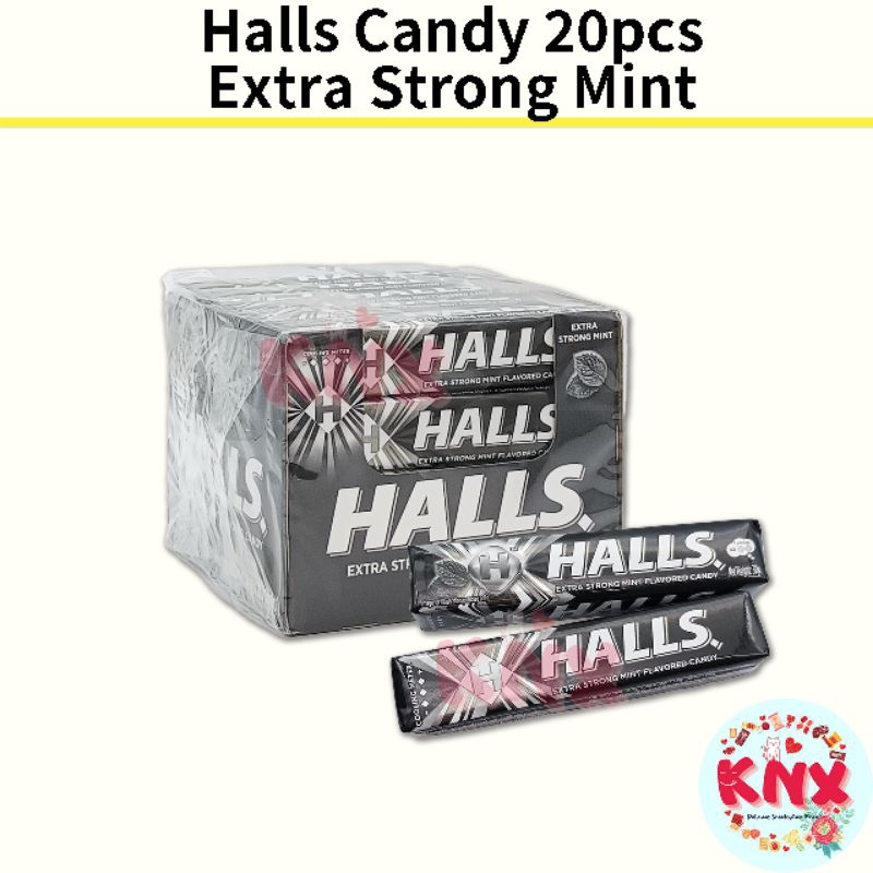 Halls Mint Candy 34g x 20pcs Extra Strong, Mentholytus, Honey Lemon ...