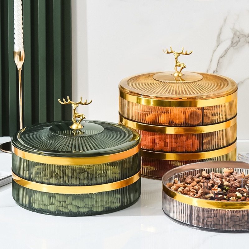 Bekas Kuih Raya 3 Layer Fruit Candy Peanut Snack Plate Luxury Design ...