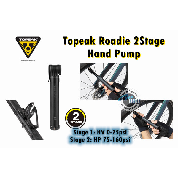 Topeak Roadie 2Stage 160psi Hand Pump Topeak Handpump Topeak Roadie ...