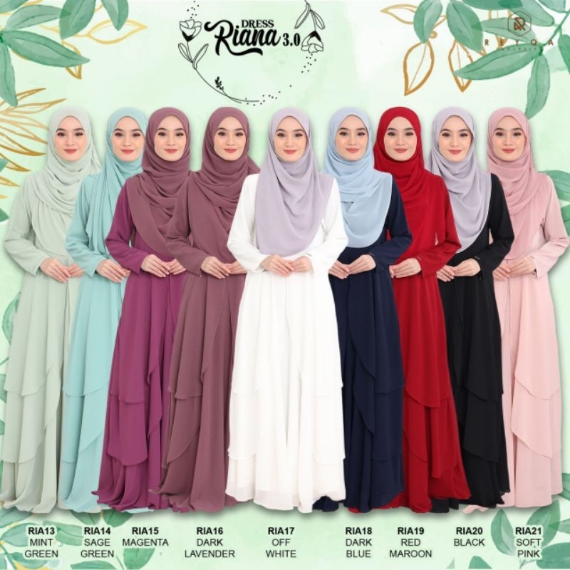 NEW ARRIVAL DRESS RIANA 3.0 9 HOT COLOUR DRESS MUSLIMAH DRESS ...