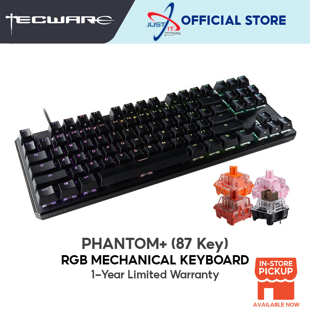 TECWARE Phantom+ 87 / Phantom TKL 2020 RGB Mechanical Gaming Keyboard | Shopee Philippines
