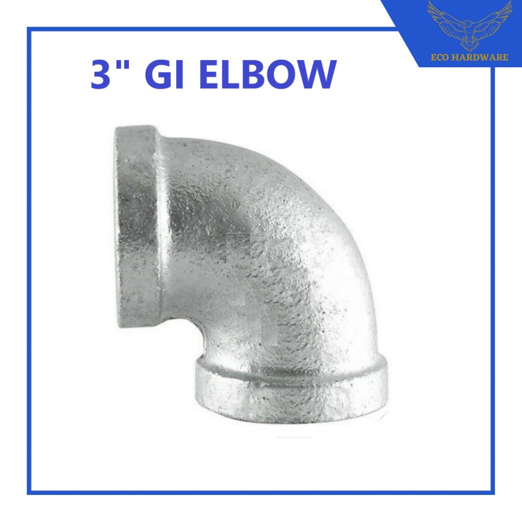 3" GI Galvanized Iron Besi Elbow Pipe Fitting | Shopee Philippines
