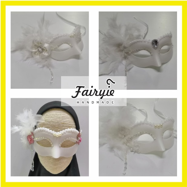 Masquerade Mask Handmade White Princess Party Mask Masquerade Mask ...