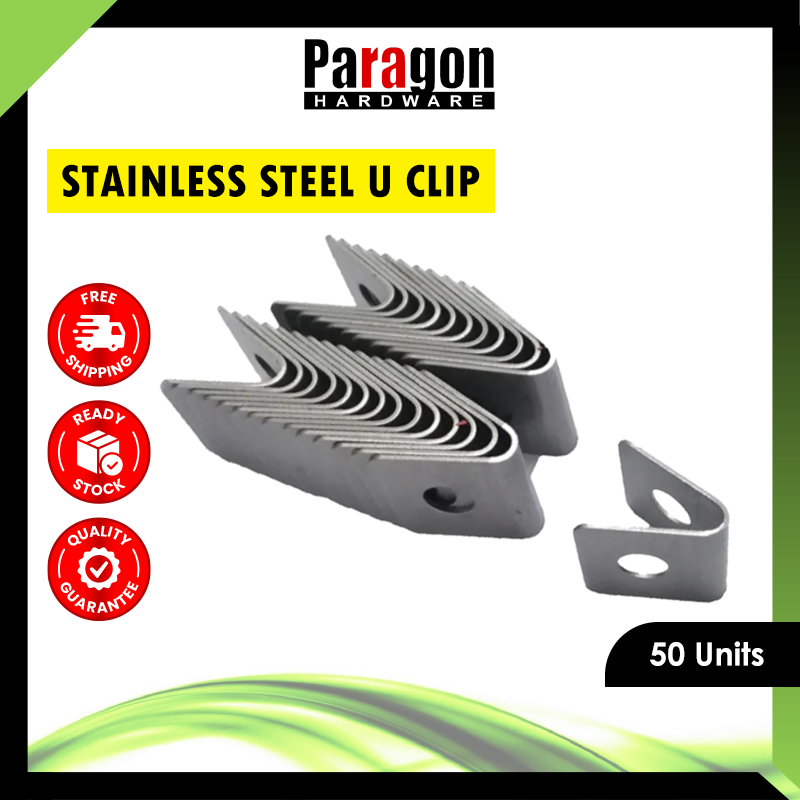 50 units STAINLESS STEEL U CLIP FOR ROLL TOP FENCE U Clip Bracket ...