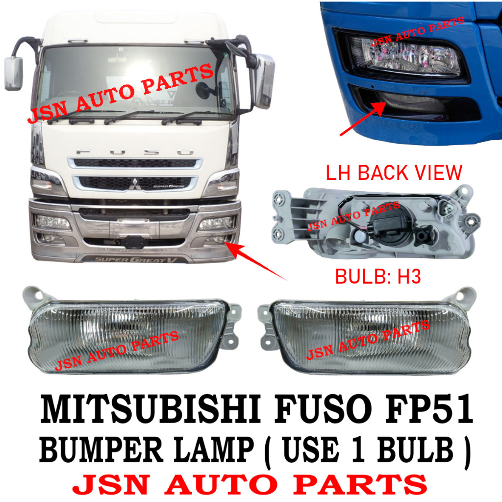 J106S06 BUMPER FOG LAMP MITSUBISHI FUSO FP51 SUPER GREAT LORRY TRUCK ...