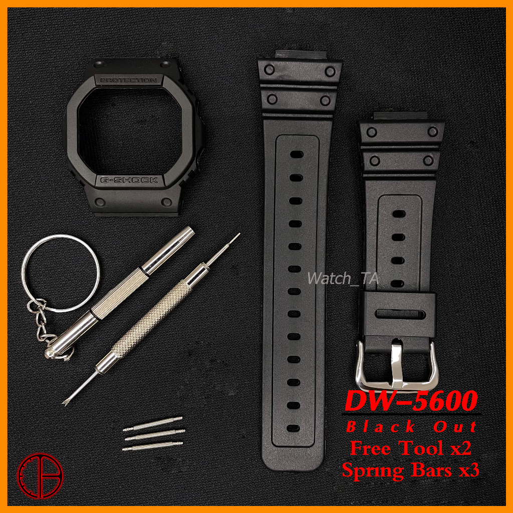 G shock Dw5600 bnb custom set bezel and band dw-5600 blackout tali jam ...